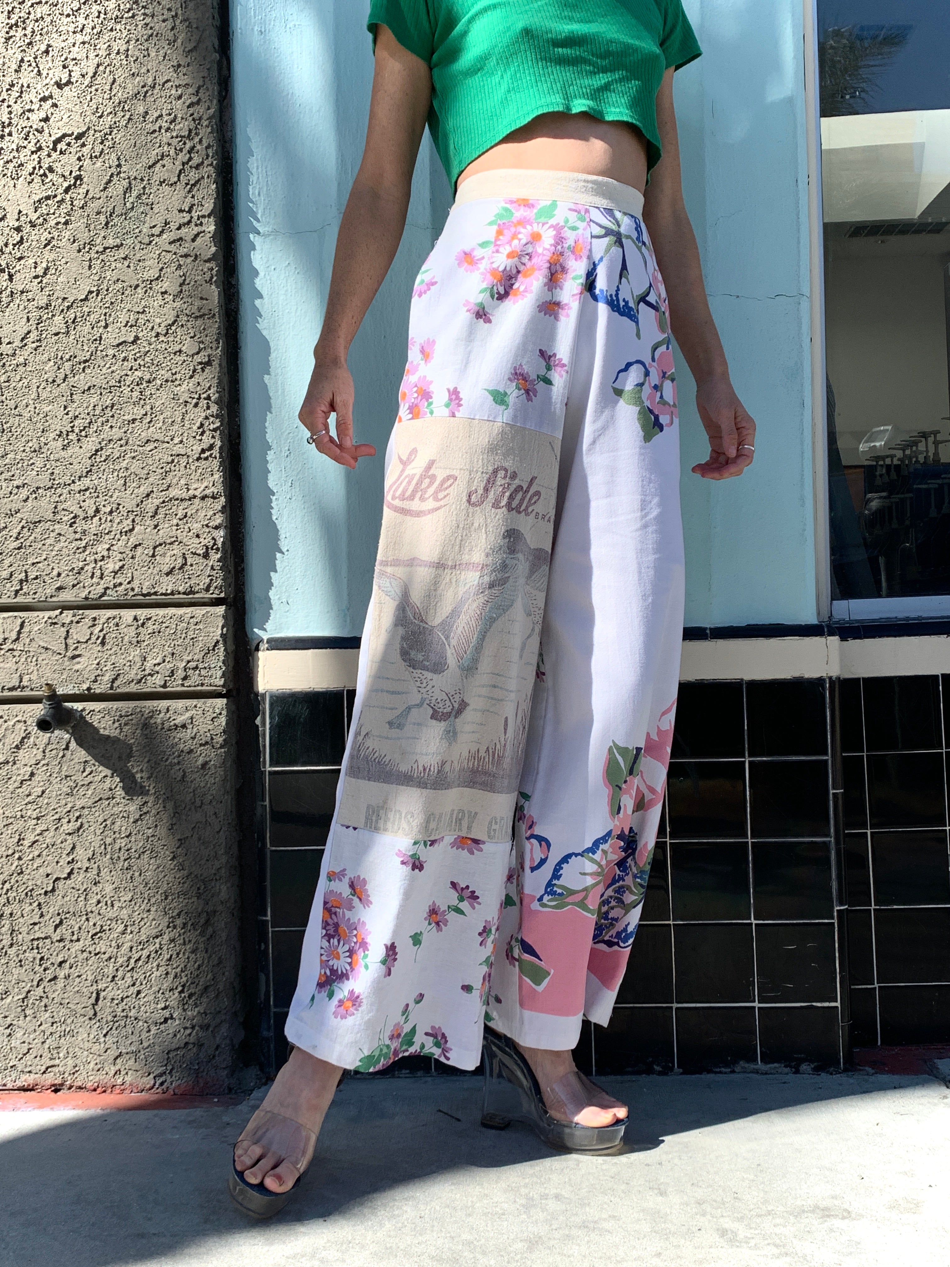 Lake Side Patchwork Grass Feed Pants – 3 Women