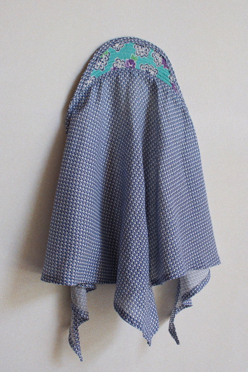 Calico Bonnet - Blue w/ Turquoise Feedsack – 3 Women